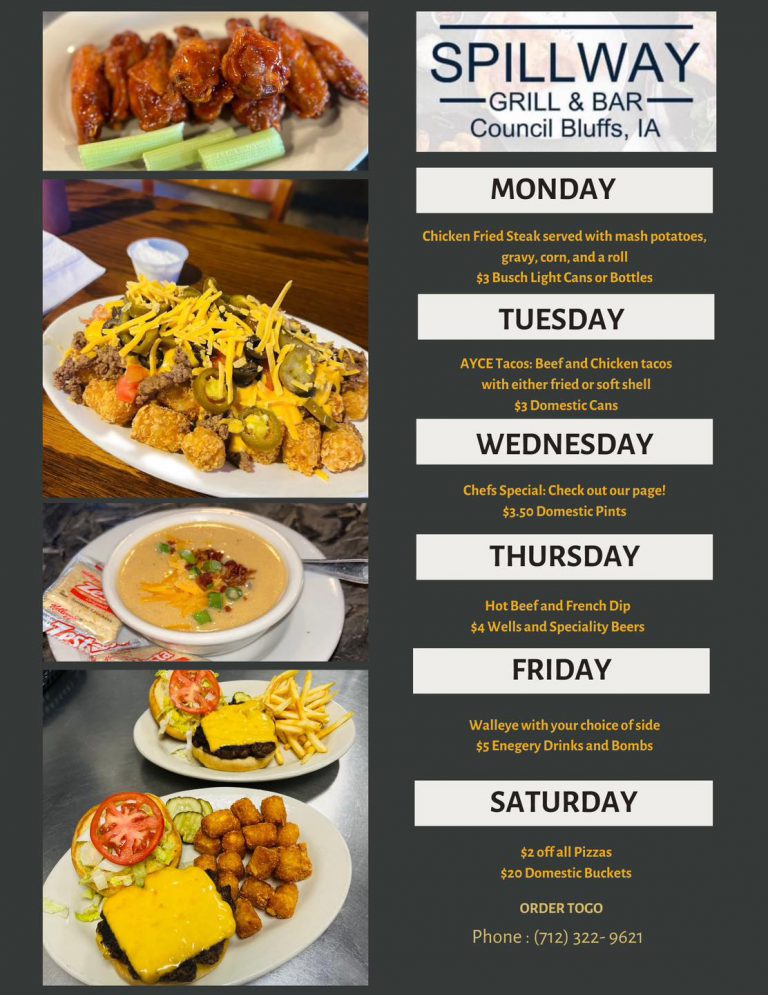 spillwaycb.com – Council Bluffs restaurant, full bar, pool table, darts ...